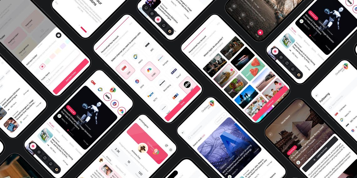 Modern News & Magazine Mobile UI Kit | Figma Mobile App UI Template - Etsy