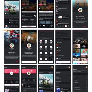 Modern News & Magazine Mobile UI Kit | Figma Mobile App UI Template - Etsy