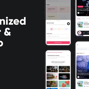 Modern News & Magazine Mobile UI Kit | Figma Mobile App UI Template - Etsy