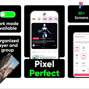 Modern News & Magazine Mobile UI Kit | Figma Mobile App UI Template - Etsy