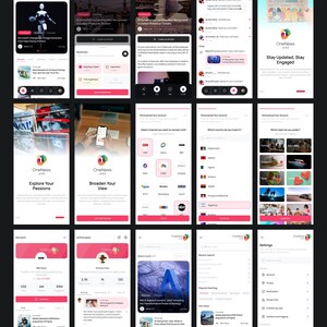 Modern News & Magazine Mobile UI Kit | Figma Mobile App UI Template - Etsy