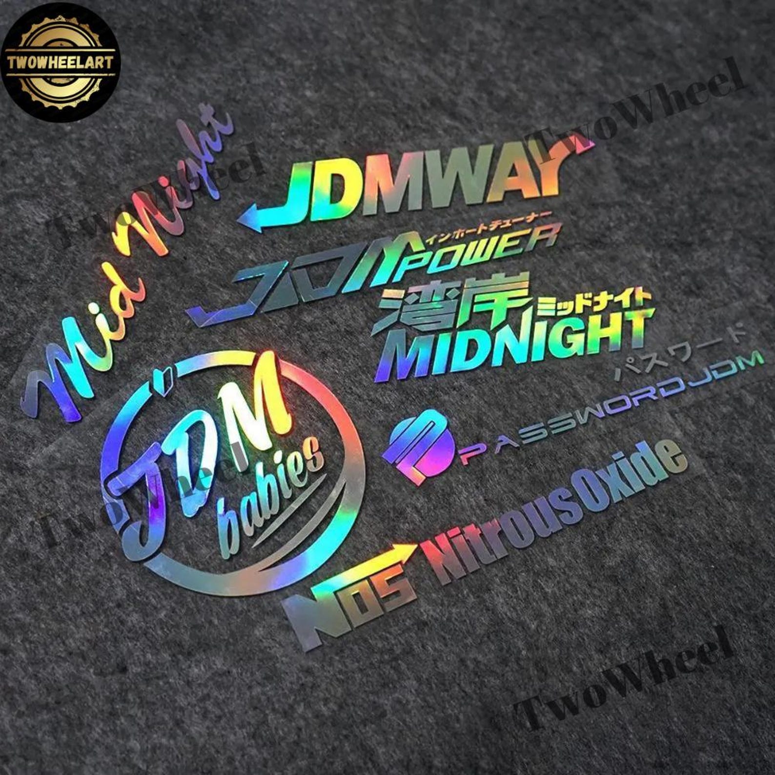 Laser Rainbow JDM Side Strip Decal – Motorcycle Helmet & Bike Sticker ...