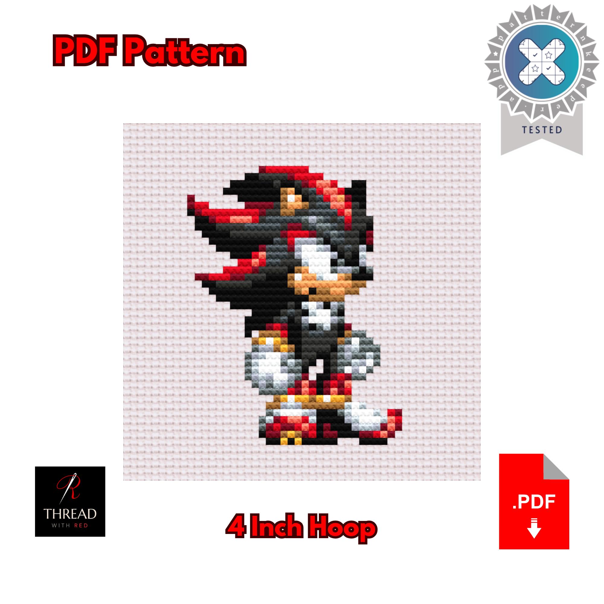 Shadow the Hedgehog | Sonic the Hedgehog Cross Stitch Pattern | Cute ...