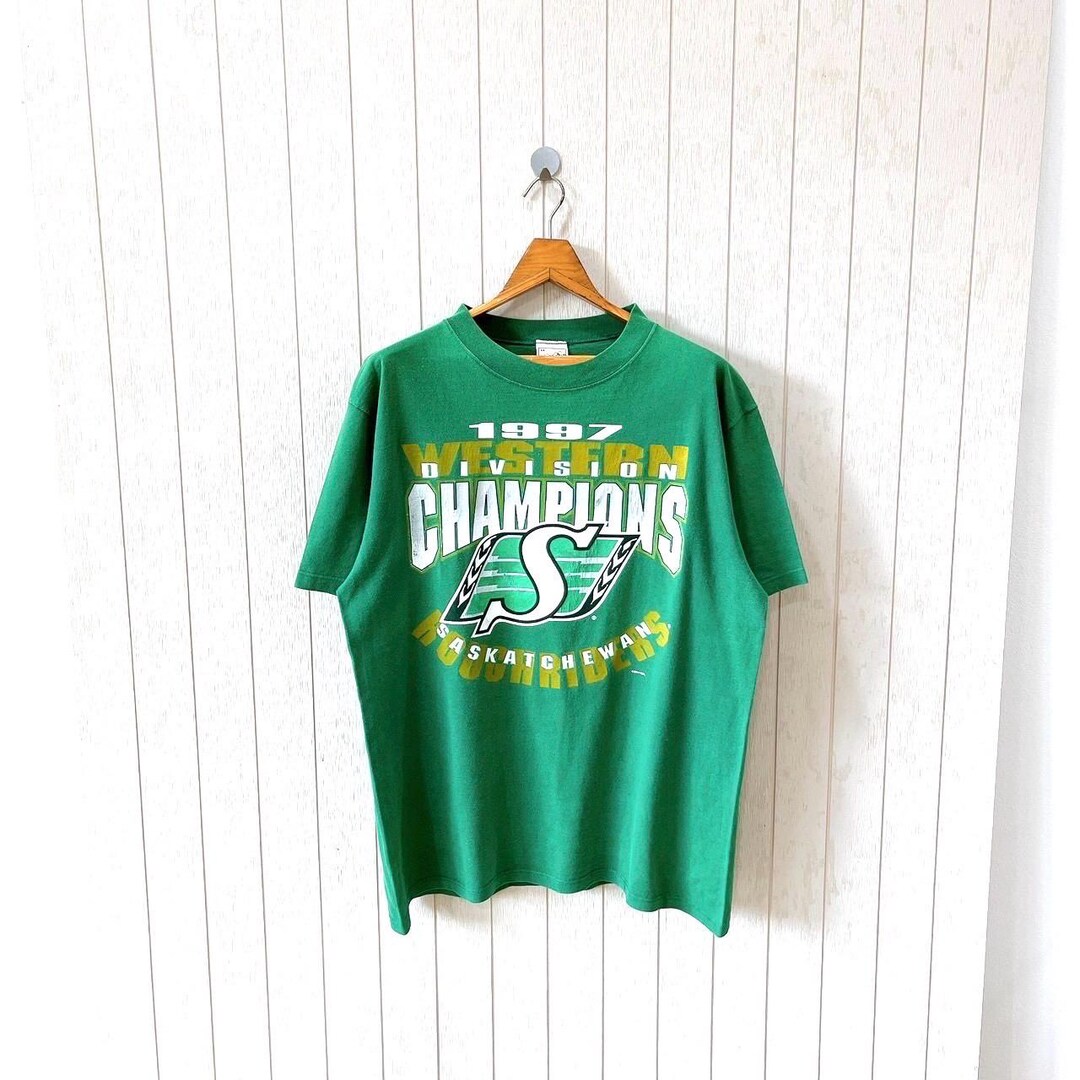 Vintage 90s Saskatchewan Roughriders T-shirt - Waves Brand - Size M - Etsy