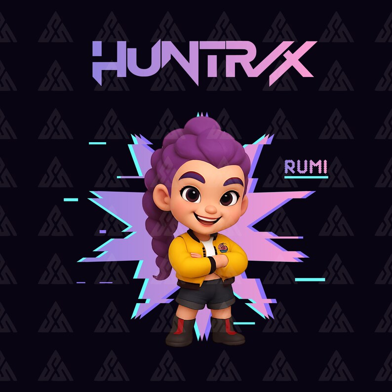HUNTRIX 3-pack Chibi Demon Hunter Bundle - K-pop Idol Graphics Set - Etsy