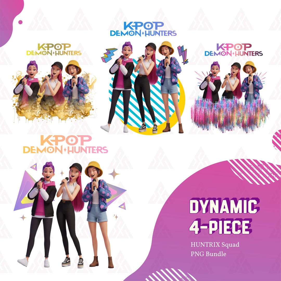 HUNTRIX 4-pack Demon Hunter Bundle - K-pop Idol Graphics Set - Etsy