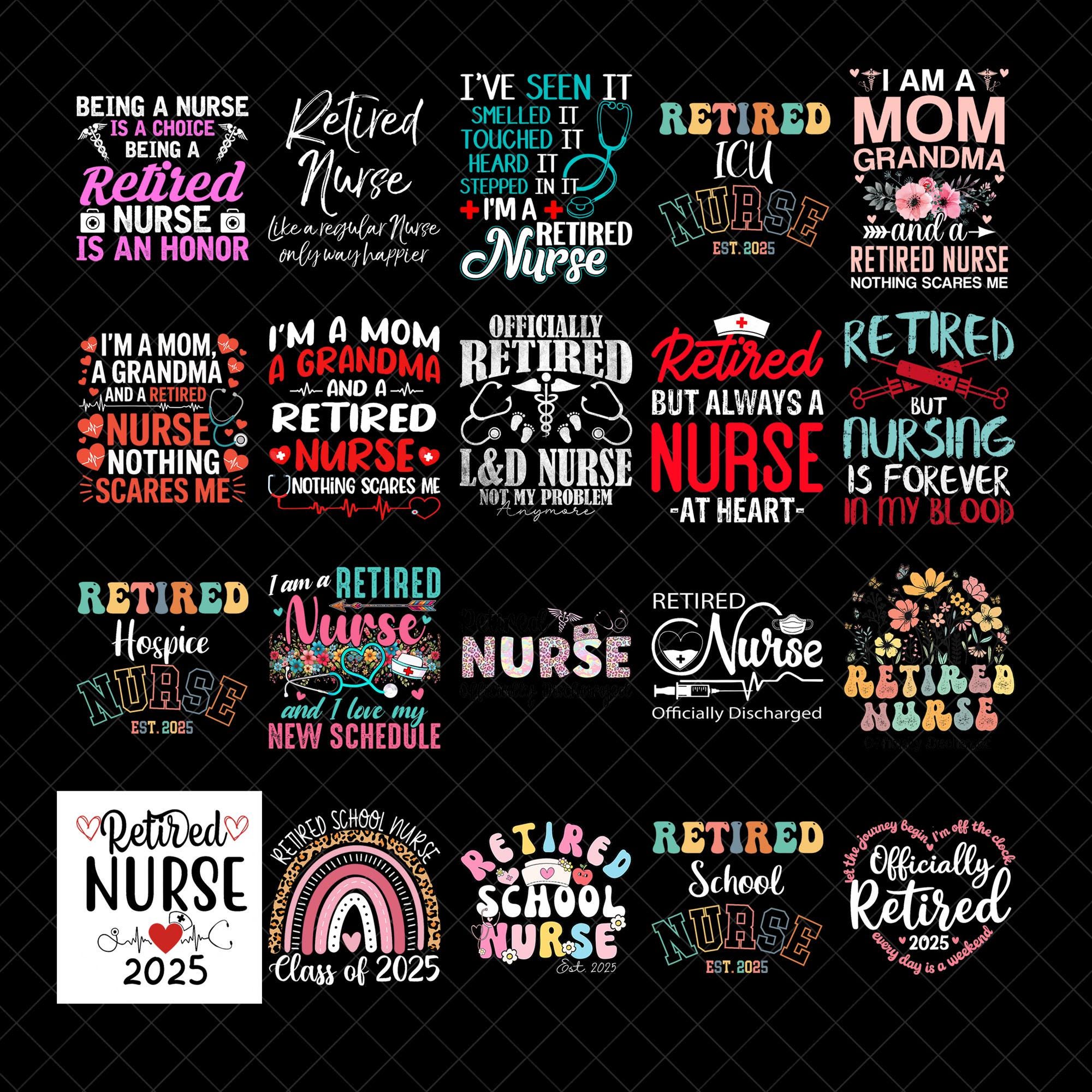 Retired Nurse Png, Bundle Png, Nurse Retirement Png, Retirement Nurse ...