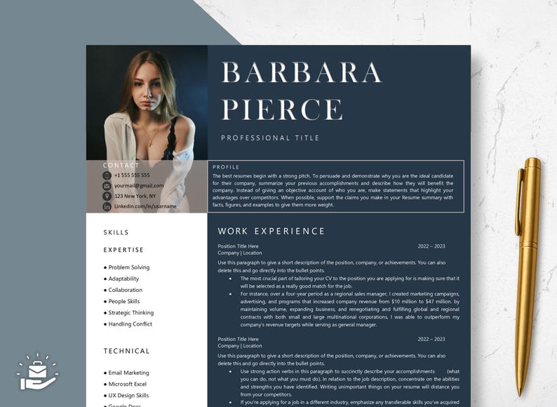 Professional & Modern Resume Template for Word and Pages | Model Resume ...