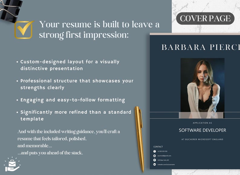 Professional & Modern Resume Template for Word and Pages | Model Resume ...
