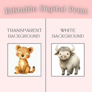 16 Safari Animals Clipart, Lion, Giraffe, Nursery Art, Jungle Animals ...