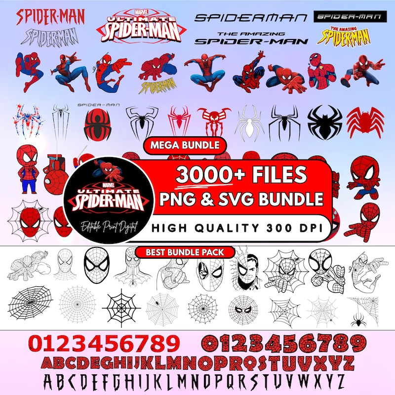 Spidey and his amazing friends font - Etsy México