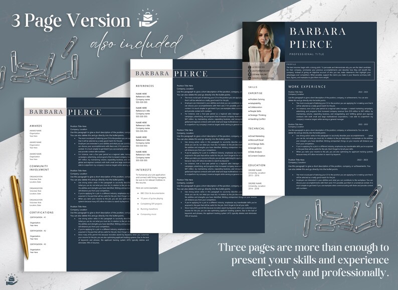 Professional & Modern Resume Template for Word and Pages | Model Resume ...