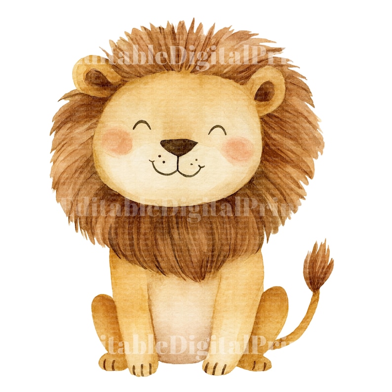 16 Safari Animals Clipart, Lion, Giraffe, Nursery Art, Jungle Animals ...