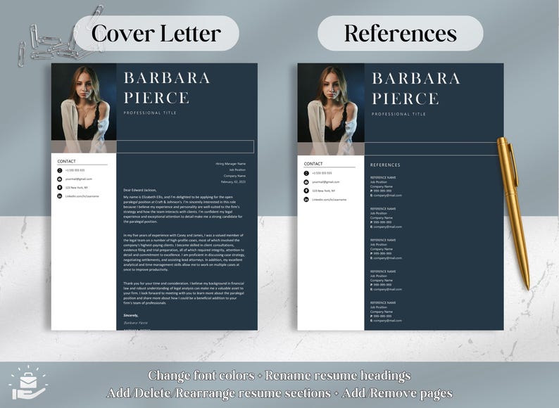 Professional & Modern Resume Template for Word and Pages | Model Resume ...