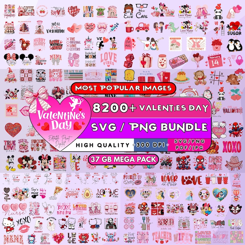 Valentines Day 8200+ Png Bundle, Valentine Love Letter Mega Bundle ...