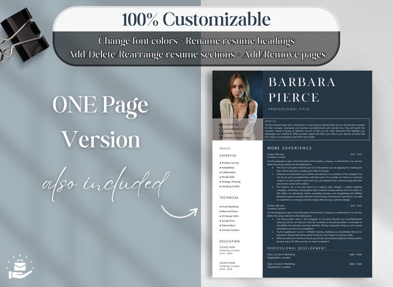 Professional & Modern Resume Template for Word and Pages | Model Resume ...