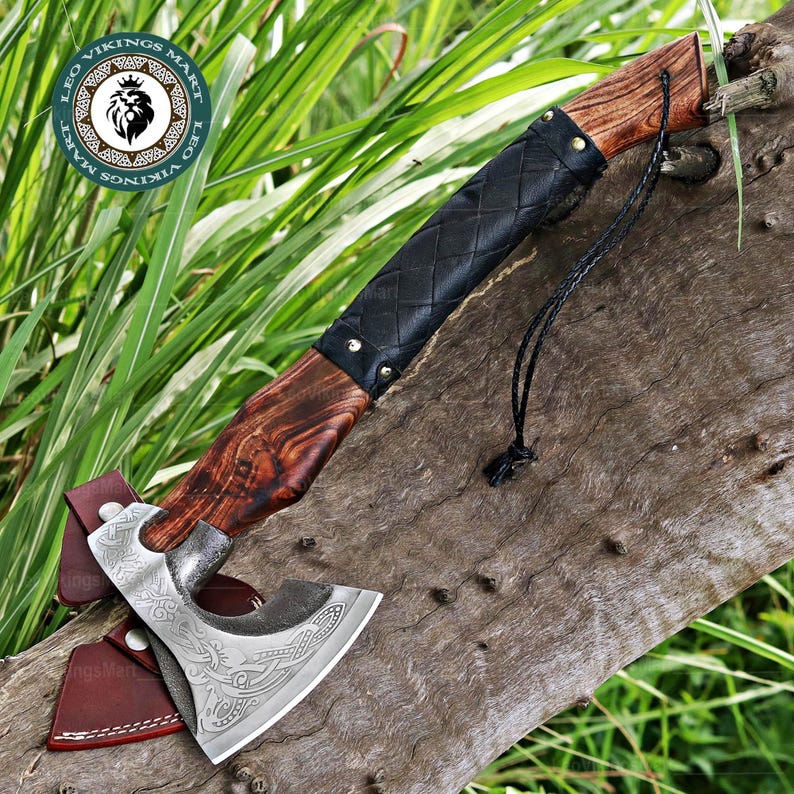 Personalized Viking Axe, Hand Made Carbon Steel Camping Hatchet With ...