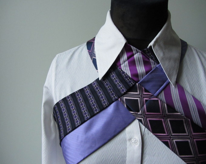 Upcycled Steampunk Harness, Repurposed Necktie Vest, Industrial Punk ...