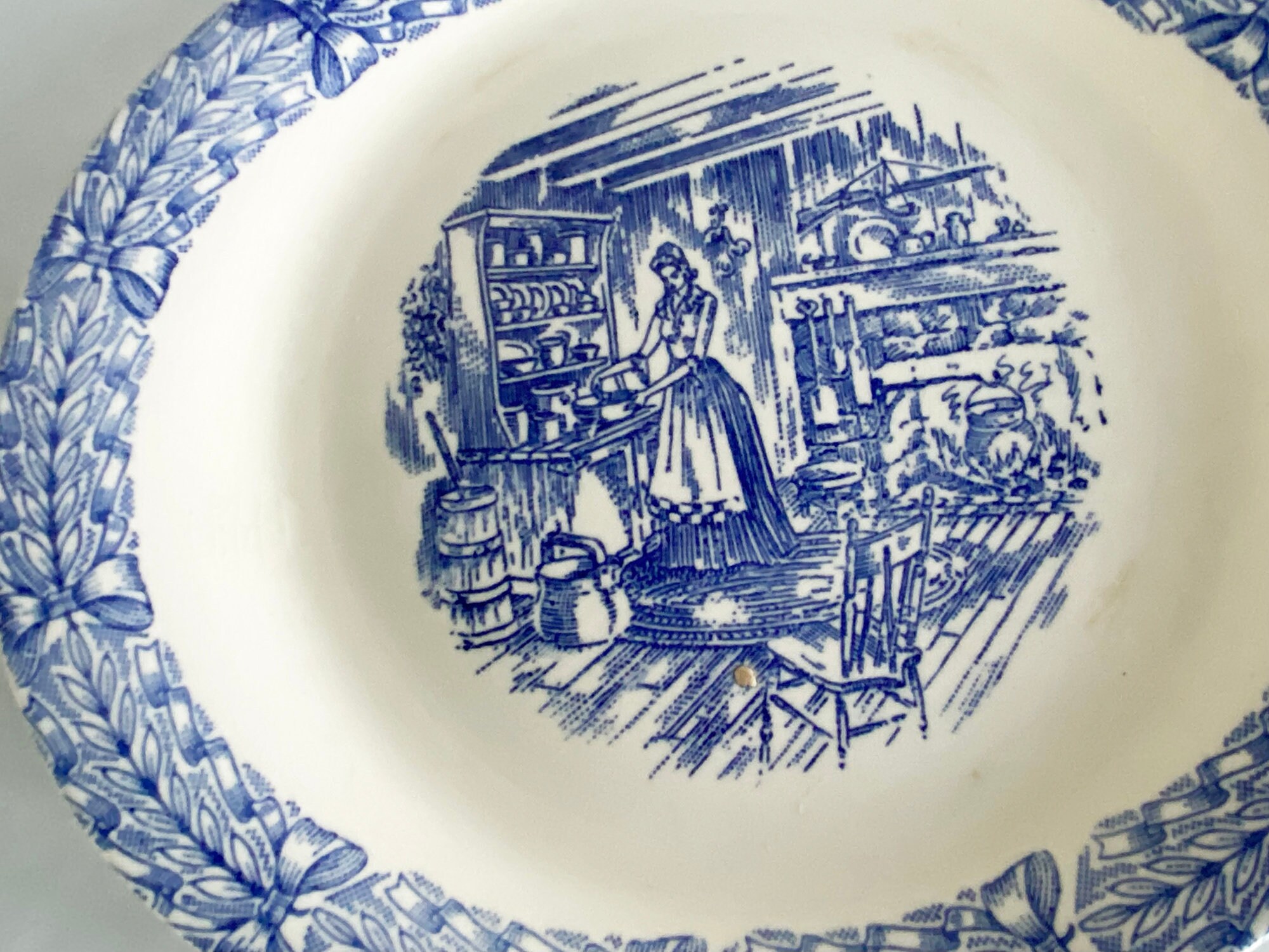 Vintage Camwood Ivory Universal Cambridge Blue & White Transferware ...