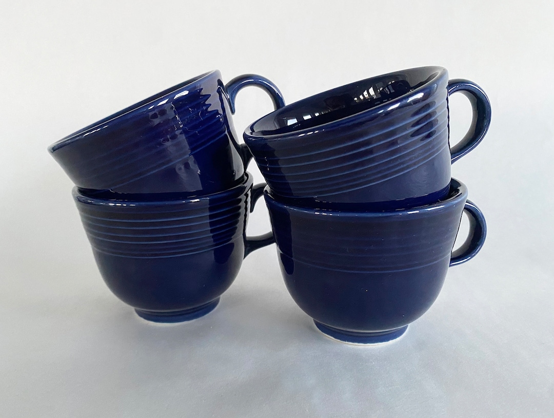SET OF 4 Vintage Navy/cobalt Blue Fiesta Ware Tea Cups - Etsy