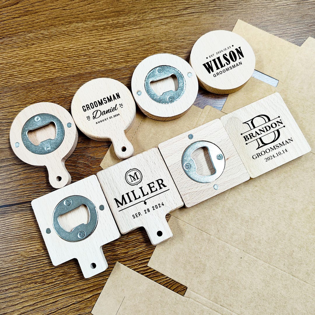 Custom Magnetic Bottle Opener, Personalized Groomsman Bottle Openers ...