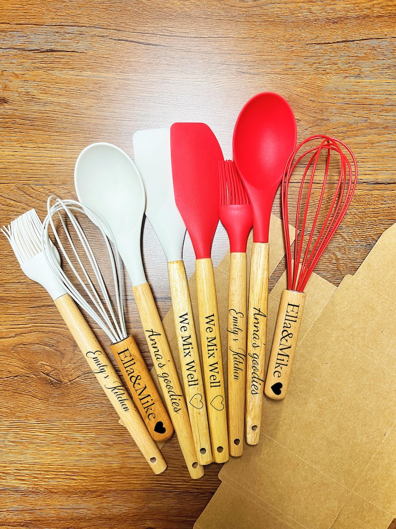 Custom Kitchen Utensils, Personalised Spatula and Ladle Set, Engraved ...