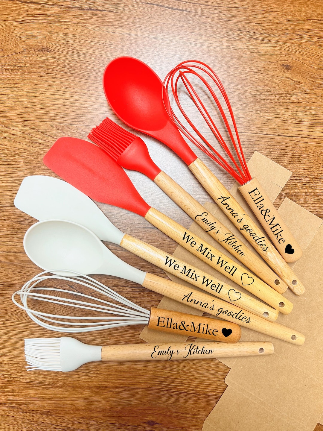 Custom Kitchen Utensils, Personalised Spatula and Ladle Set, Engraved ...