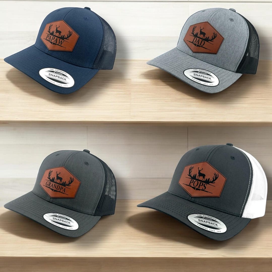 Custom Deer Hunting Trucker Hat: Laser Engraved Leatherette Patch - Etsy