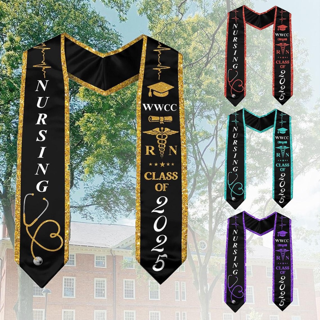 Customized RN Stole, Nursing Graduation Stole 2025, Personalized ...