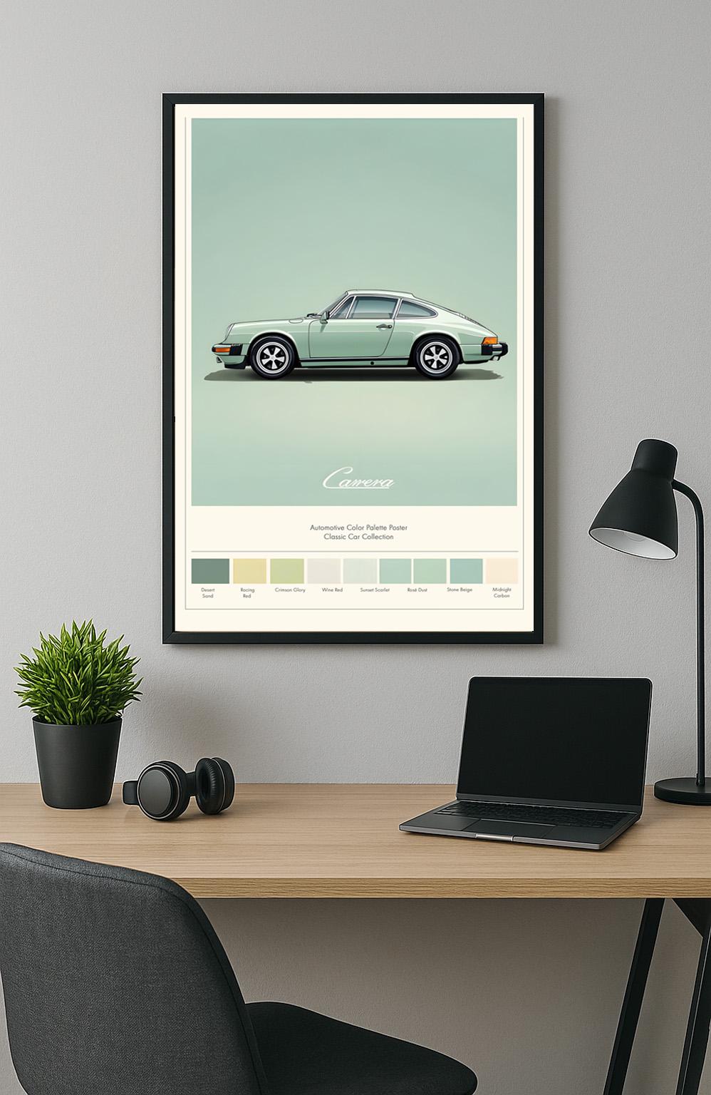 Poster Porsche Carrera, Classic Car Wall Art Print, Vintage Porsche 911 ...