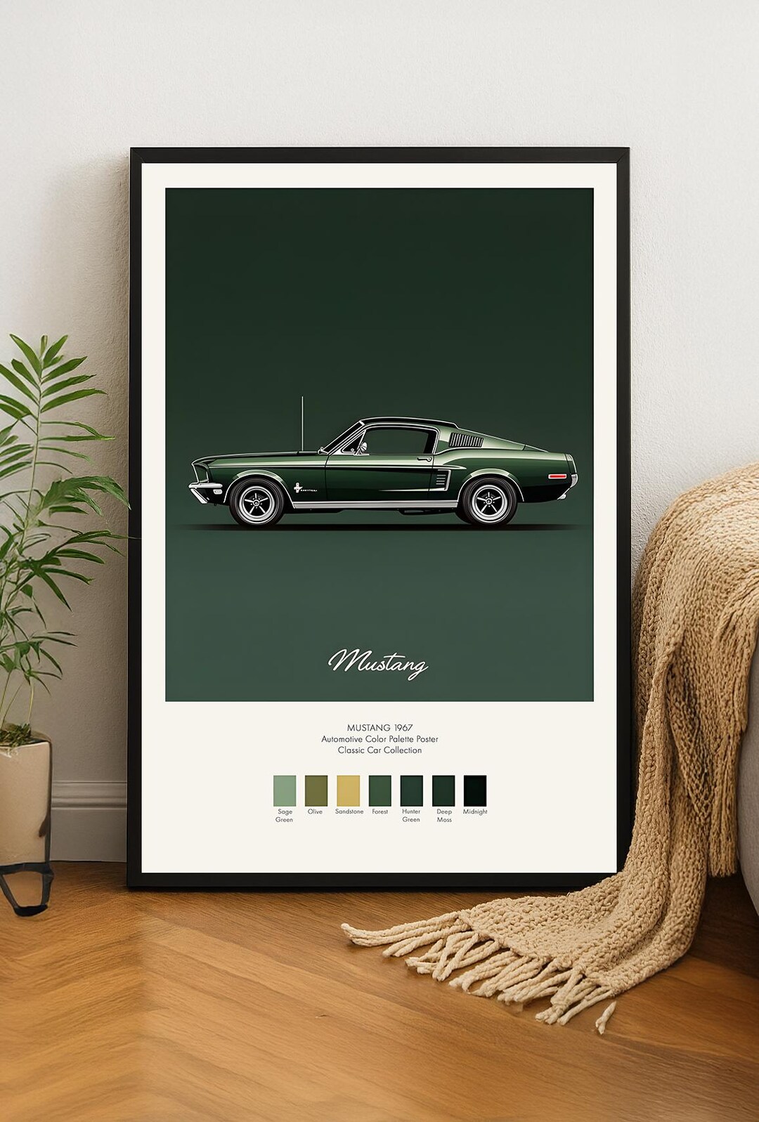 Mustang 1967 Poster, Vintage Car Wall Art, Classic Ford Mustang Print ...