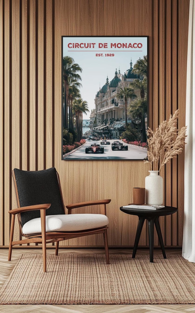 F1 Poster Monaco Racing Poster | Vintage Style Formula 1 Wall Art ...