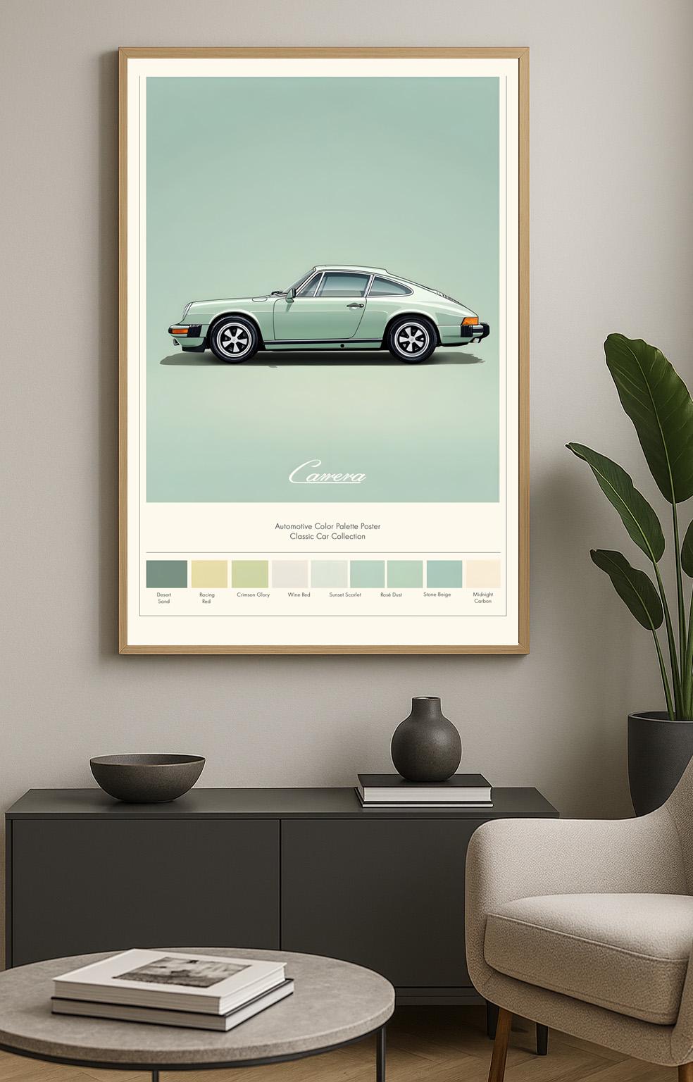Poster Porsche Carrera, Classic Car Wall Art Print, Vintage Porsche 911 ...