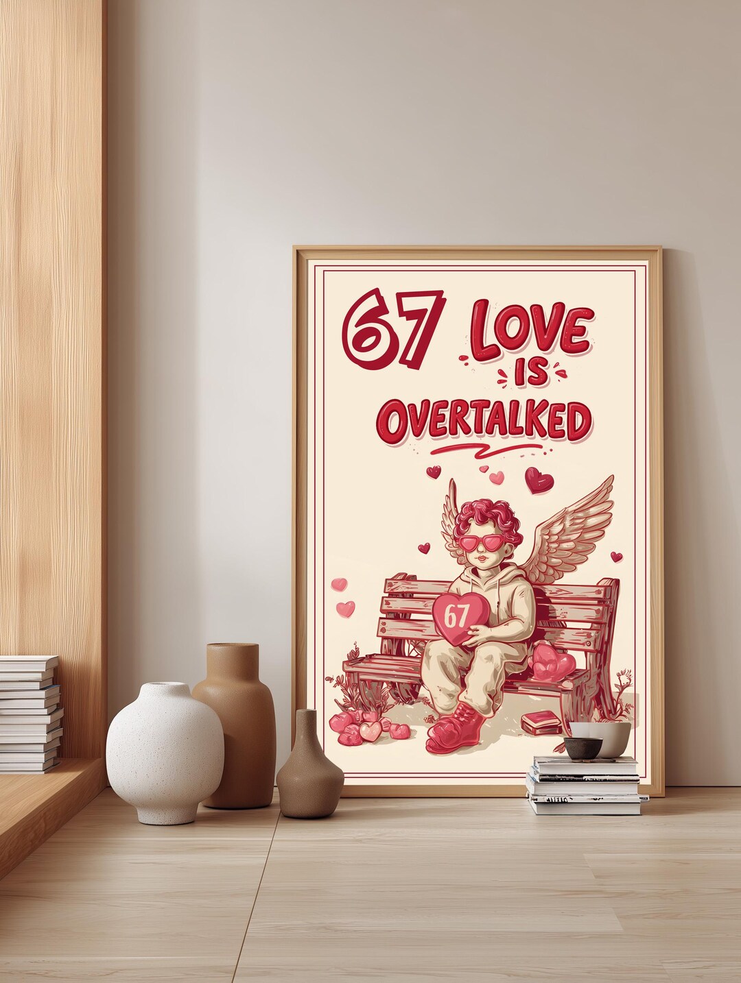 67 Love is Overtalked Poster, Valentine Wall Art, Anti Valentine Print ...