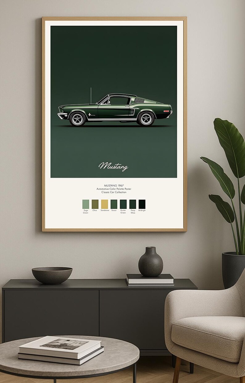 Mustang 1967 Poster, Vintage Car Wall Art, Classic Ford Mustang Print ...