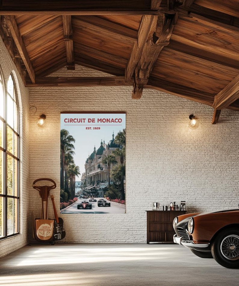 F1 Poster Monaco Racing Poster | Vintage Style Formula 1 Wall Art ...