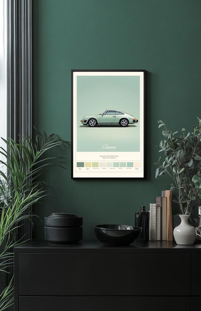 Poster Porsche Carrera, Classic Car Wall Art Print, Vintage Porsche 911 ...