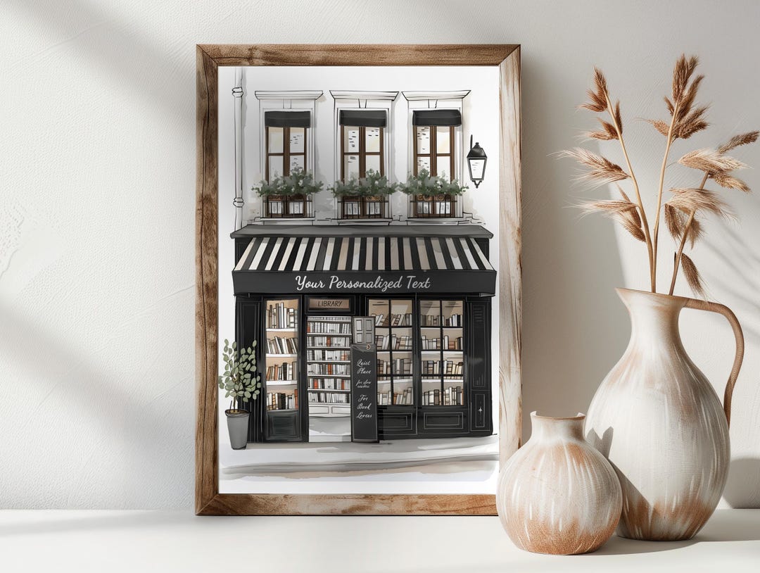 Personalized Bookstore Wall Art Printable | Book Lover Gift | Custom ...