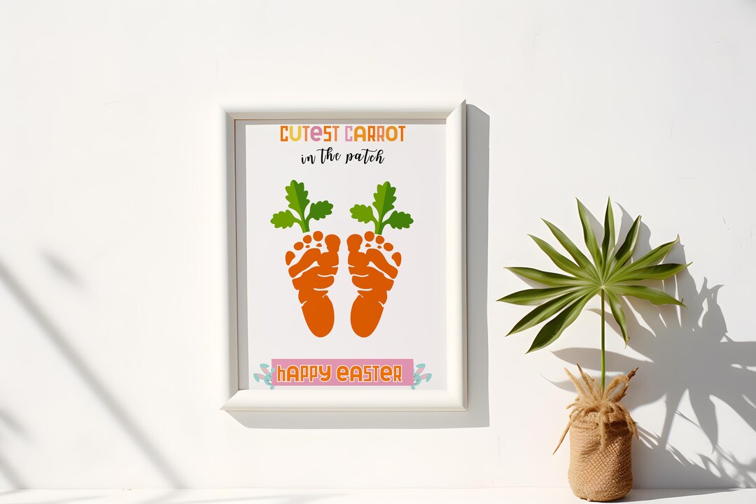 Cutest Carrot Easter Footprint Art, Carrot Patch Footprint Craft ...