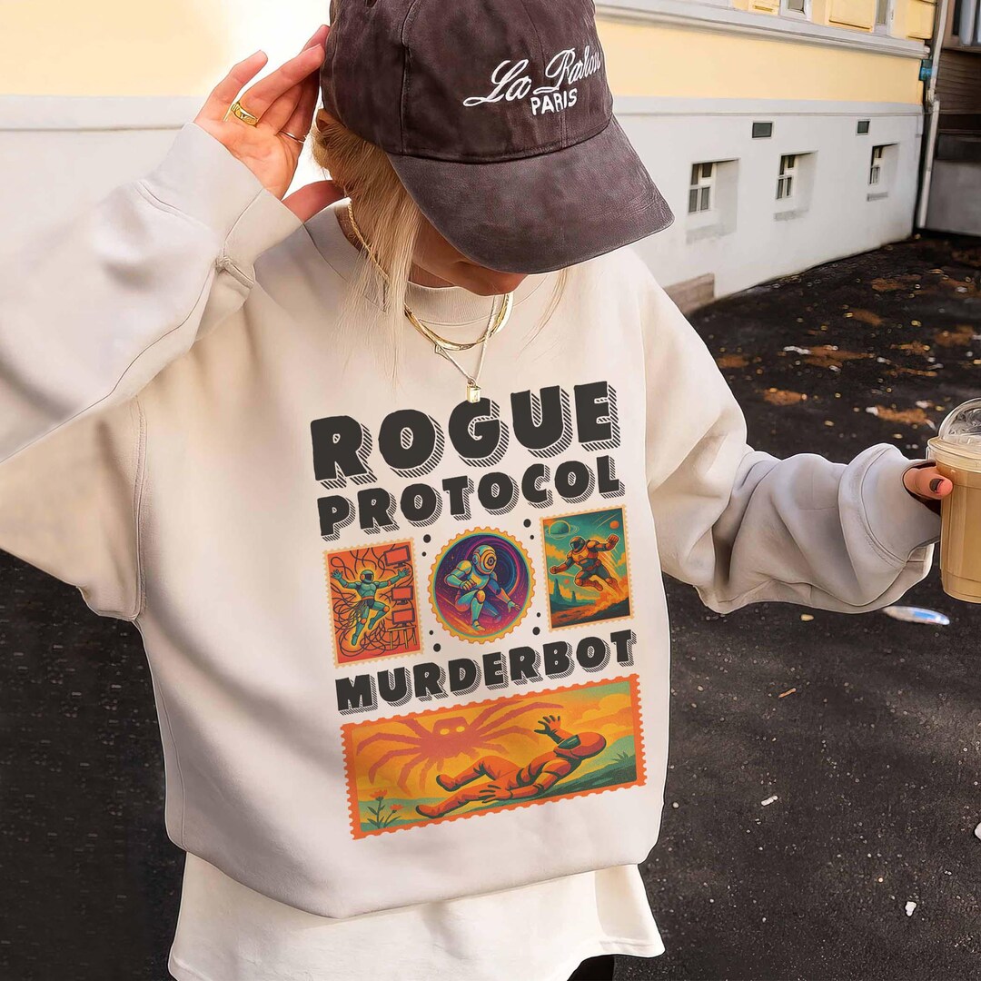 Murderbot Diaries Merch, Rogue Protocol, Vintage Sweatshirt, Booish ...