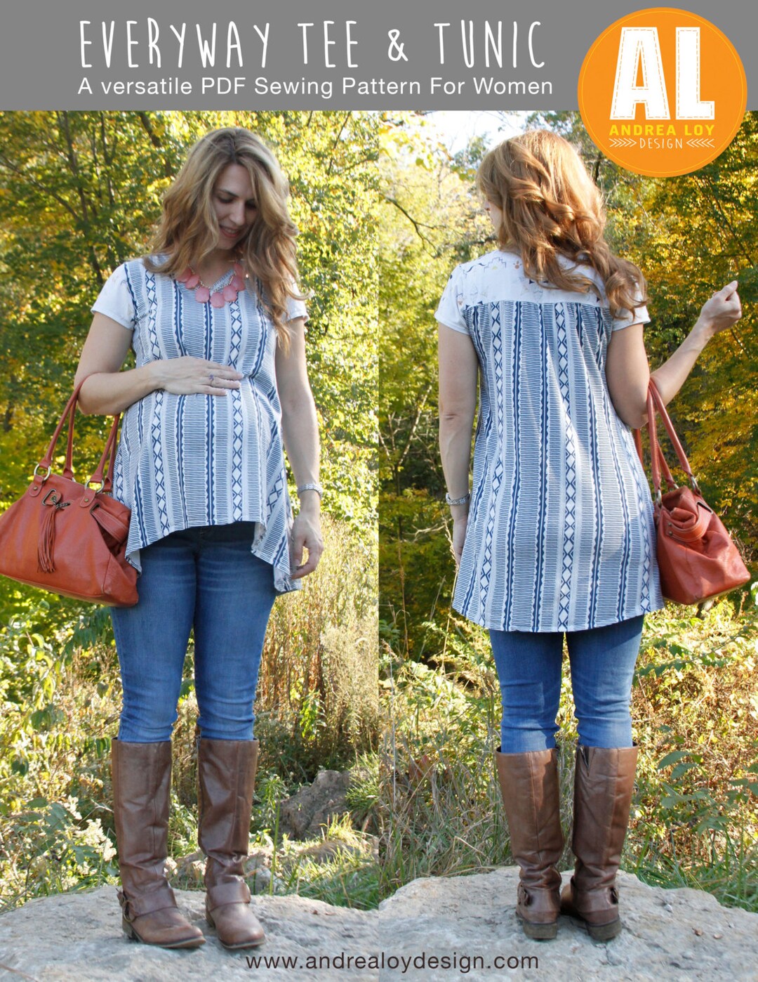 Everyway Tee & Tunic Sewing Pattern for Women, Maternity, Nursing Shirt ...