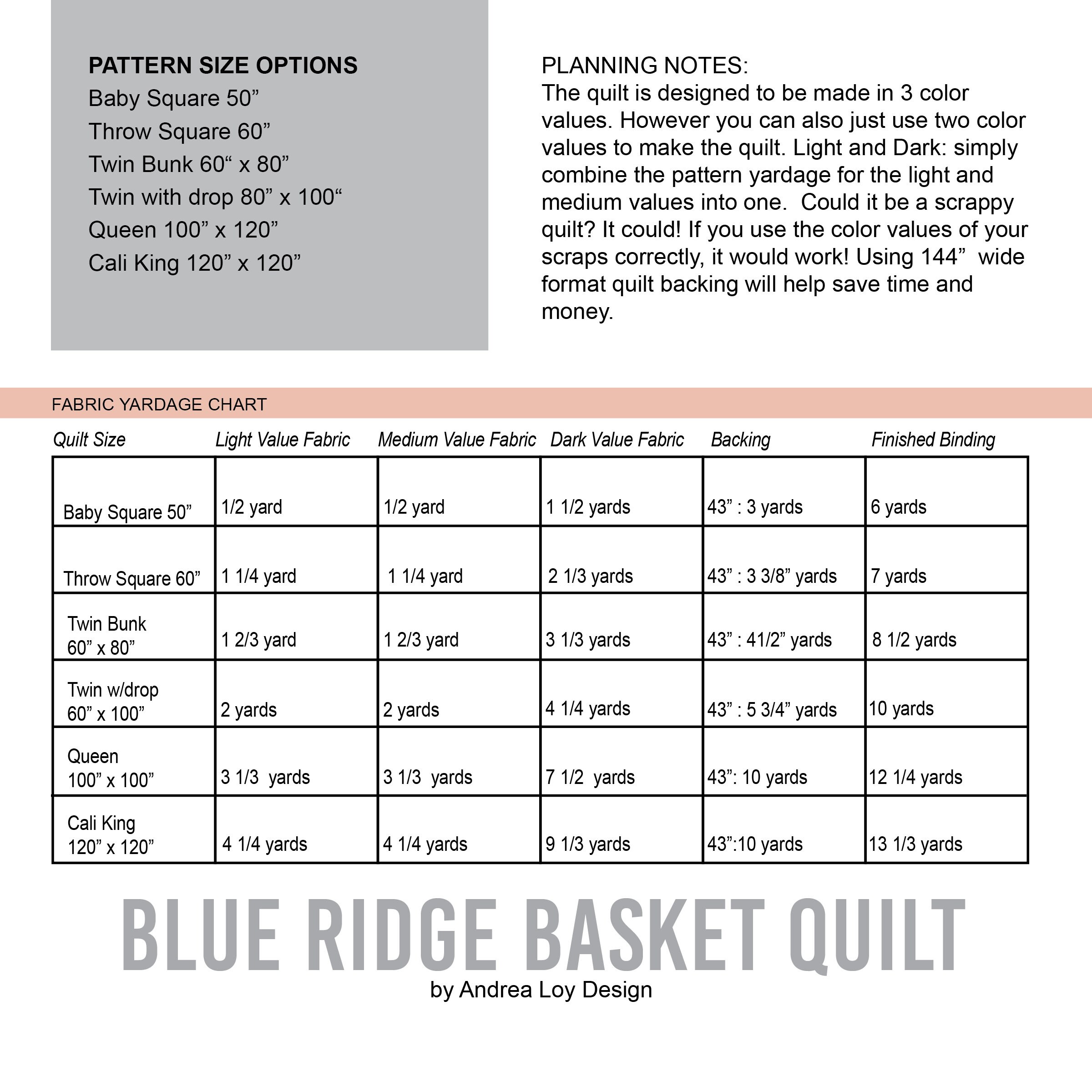 Blue Ridge Basket Quilt Pdf Sewing Pattern | Etsy