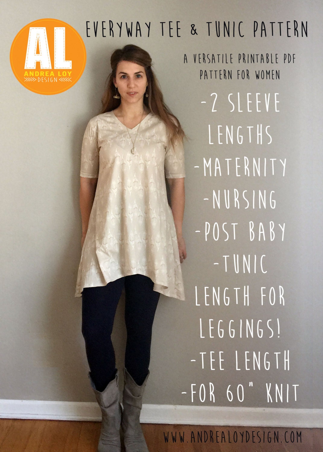 Everyway Tee & Tunic Sewing Pattern for Women, Maternity, Nursing Shirt ...