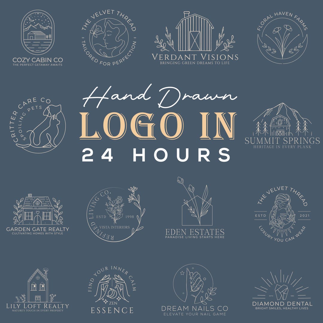 Custom Hand Drawn Logo, Unique Logo Design,hand Drawn Business Logo ...
