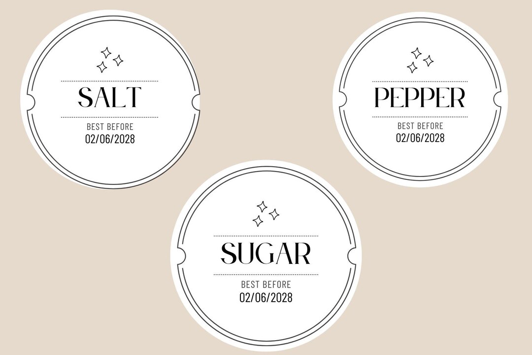 Cute Labels (salt, Sugar and Pepper) - Etsy
