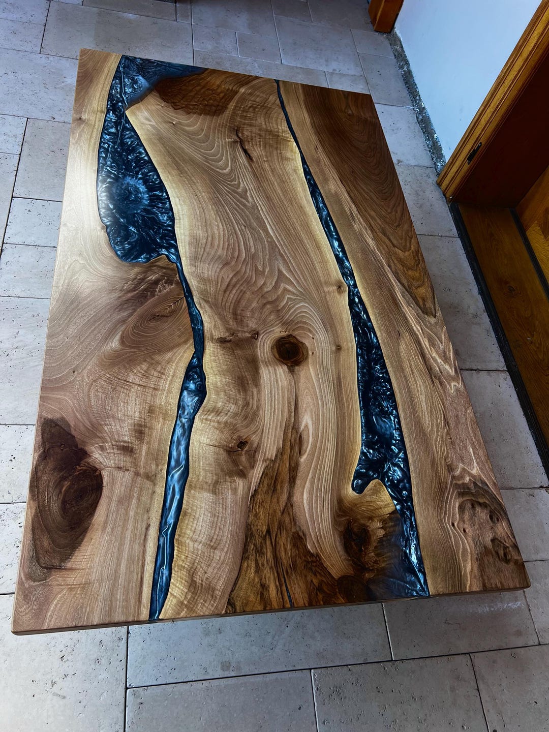 Epoxy Resin Walnut Dining Table - Etsy