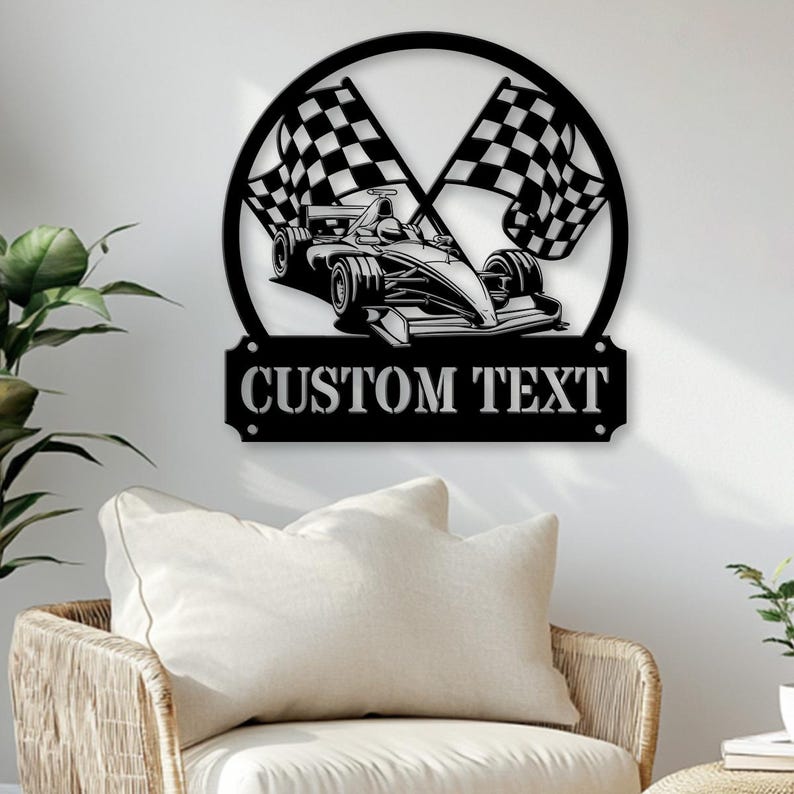 Personalized Race Car Metal Sign, Dirt Track Racing Name Wall Art ...