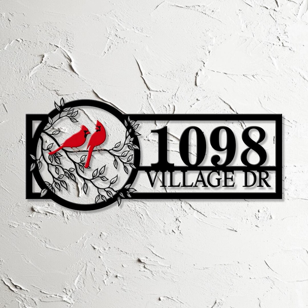 Personalized Hanging Metal Address Sign, Custom House Number Plaque for ...