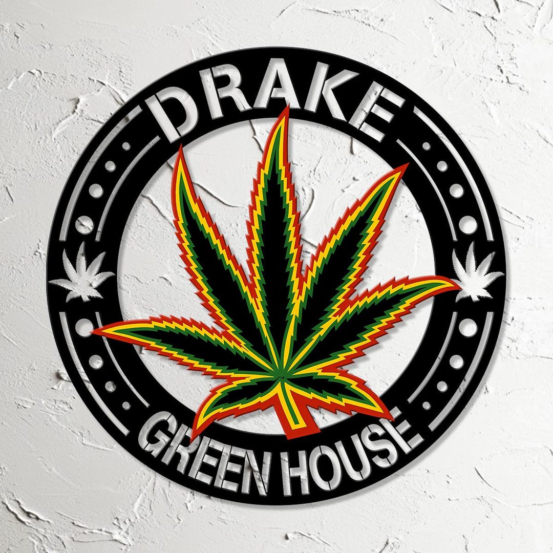 Custom Weed Metal Wall Art With LED Light, Marijuana Name Sign ...