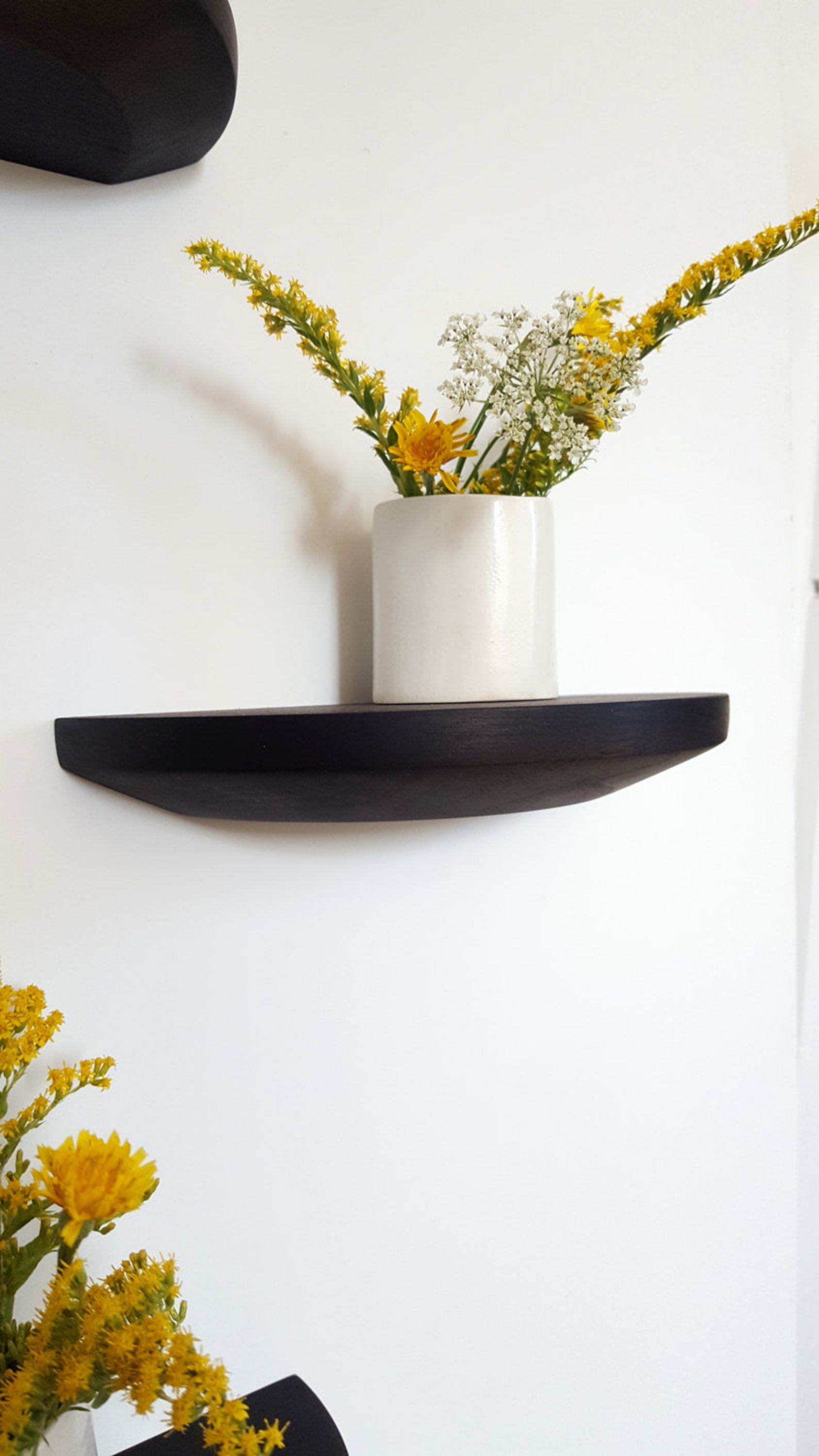 Half Round Solid Wood Shelf - Ebonzied Walnut - Etsy